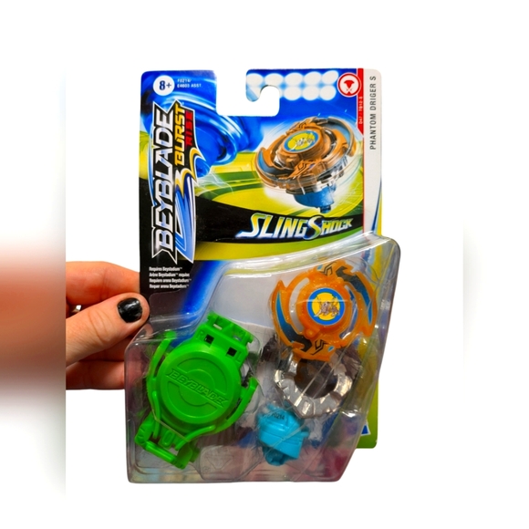 beyblades | Toys | Vibrant Orange And Blue Beyblade Top With Green ...